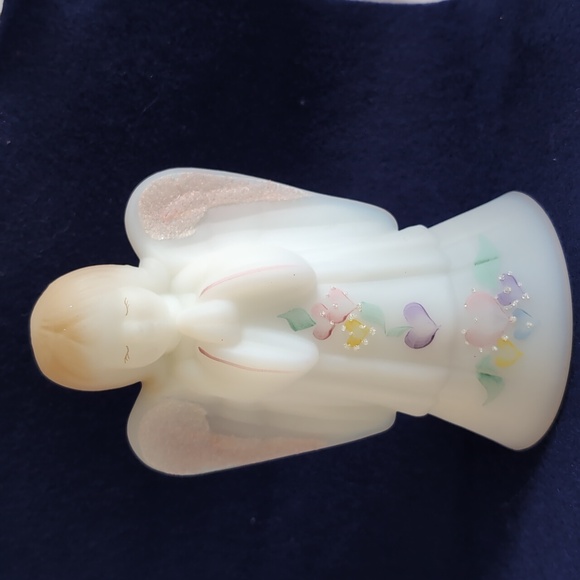 Fenton | Accents | Fenton Angel Figurine Praying With Hearts Signed ...